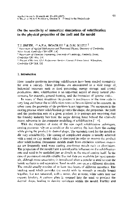 (PDF) On the sensitivity of numerical simulations of solidification to the physical properties ...