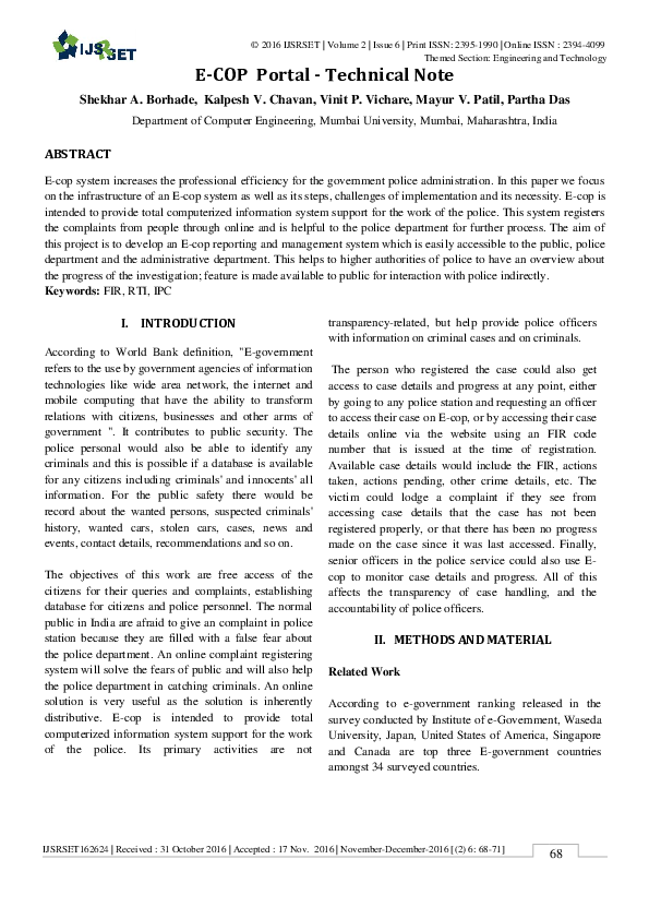 (PDF) E-COP Portal -Technical Note