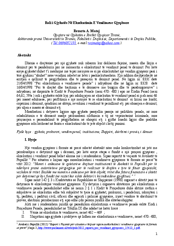 (DOC) ROLI I GJYKATËS NË EKZEKUTIMIN E VENDIMEVE GJYQËSORE.doc