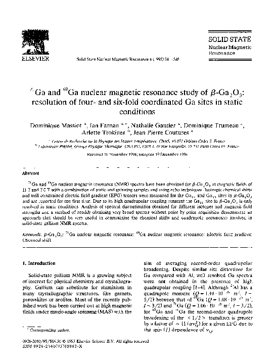 (PDF) 71Ga and 69Ga nuclear magnetic resonance study of β-Ga2O3 ...