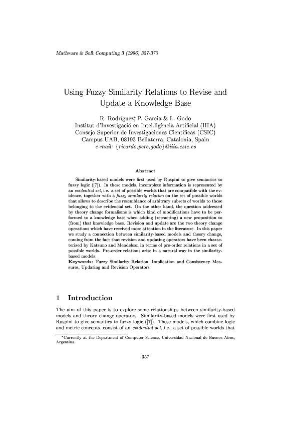 (PDF) Using fuzzy similiarity relations to revise and update a knwoledge base