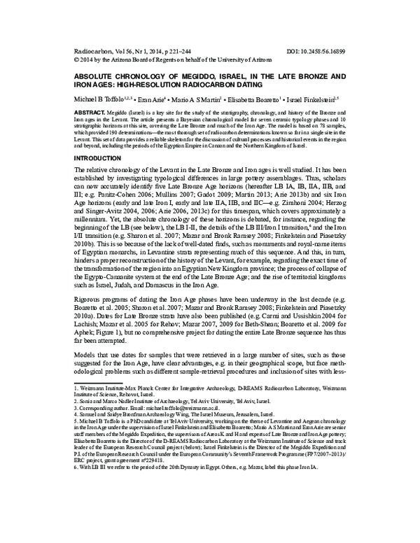 (PDF) Toffolo, M.B., Arie, E., Martin, M.A.S., Boaretto, E. and ...