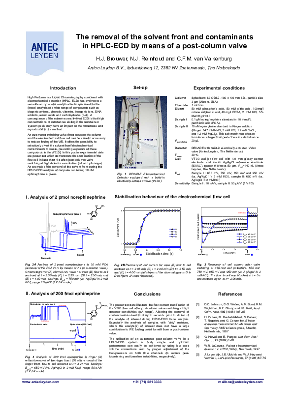 (PDF) The removal of the solvent front and contaminants in HPLC-ECD by ...
