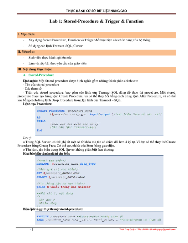 (PDF) THỰC HÀNH CƠ SỞ DỮ LIỆU NÂNG CAO