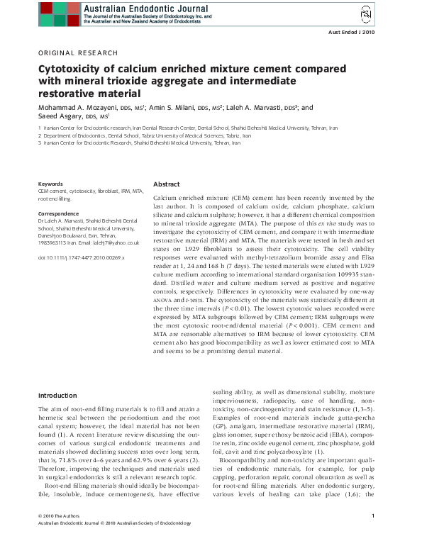 (PDF) Cytotoxicity of calcium enriched mixture cement compared with ...