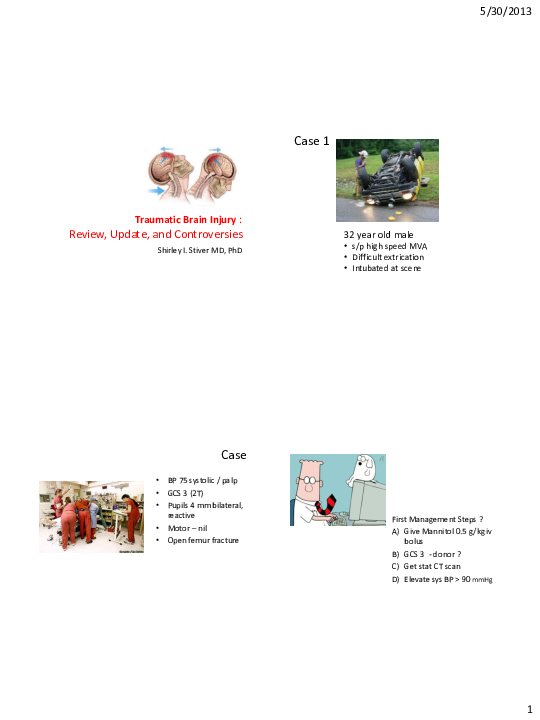 (PDF) Traumatic Brain Injury : Review, Update, and Controversies
