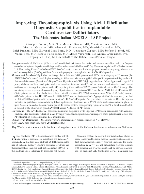 Pdf Predictors Of Baseline History Of Atrial Fibrillation At The Time Of Implantable