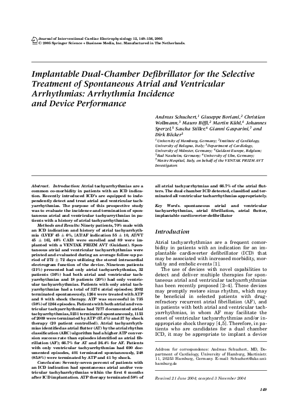 (PDF) Implantable Dual-Chamber Defibrillator for the Selective ...