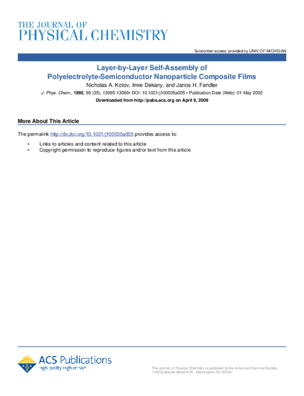 Pdf Layer By Layer Self Assembly Of Polyelectrolytes And S Layers