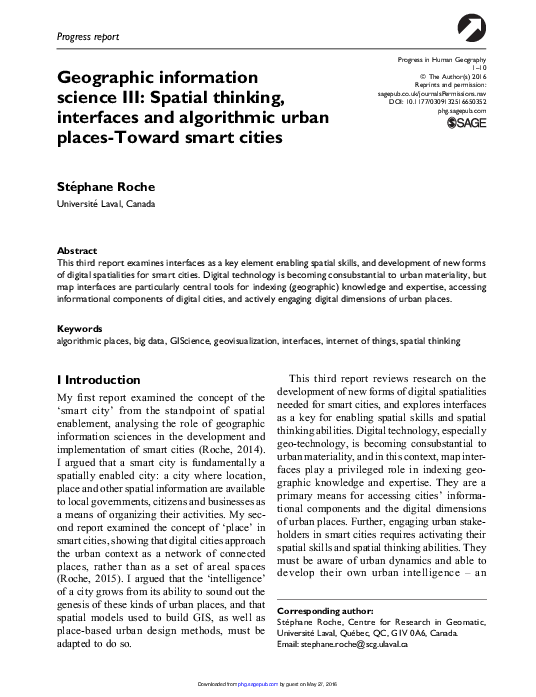 (PDF) Geographic Information Science III: Spatial Thinking, Interfaces ...