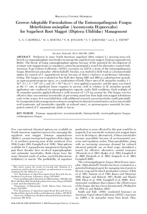 (PDF) Grower-Adoptable Formulations of the Entomopathogenic Fungus ...