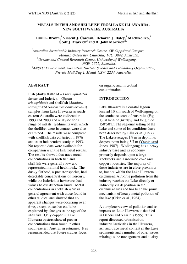 (PDF) Metals in fish and shellfish METALS IN FISH AND SHELLFISH FROM ...