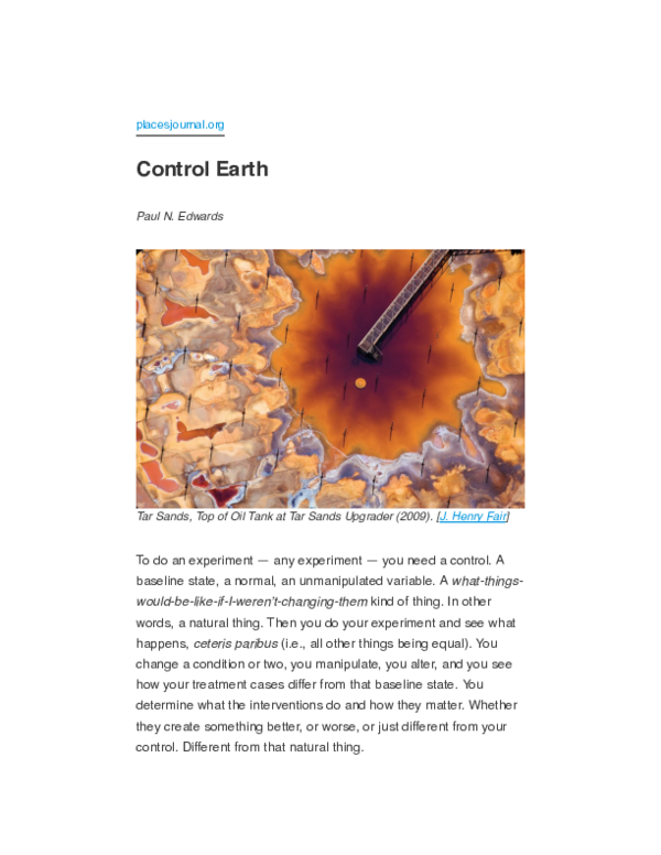 (PDF) Control Earth