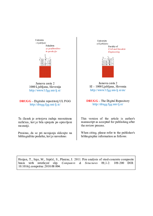(PDF) Fire analysis of steel–concrete composite beam with interlayer slip
