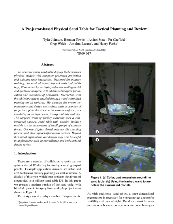(PDF) A Projector-based Physical Sand Table for Tactical Planning and ...