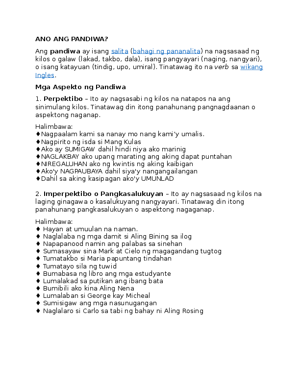 (DOC) ANO ANG PANDIWA