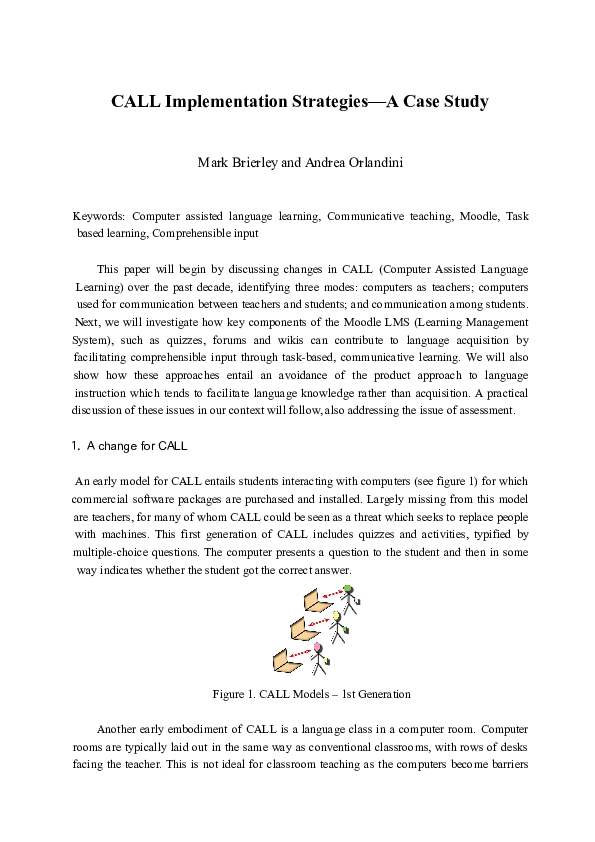(DOC) CALL implementation strategies: a case study | Andrea Orlandini ...