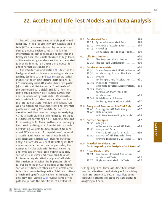(PDF) Accelerated Life Test Models and Data Analysis