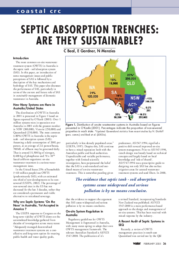 (PDF) Septic absorption trenches: are they sustainable? Why are septic ...
