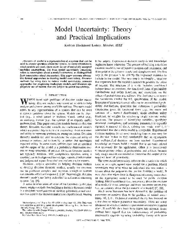 (PDF) Model uncertainty: theory and practical implications