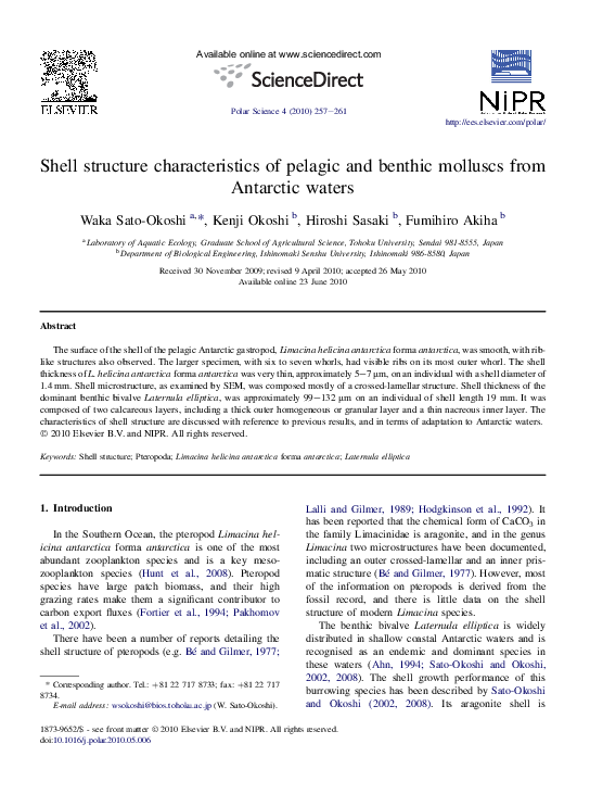 (PDF) Shell structure characteristics of pelagic and benthic molluscs ...