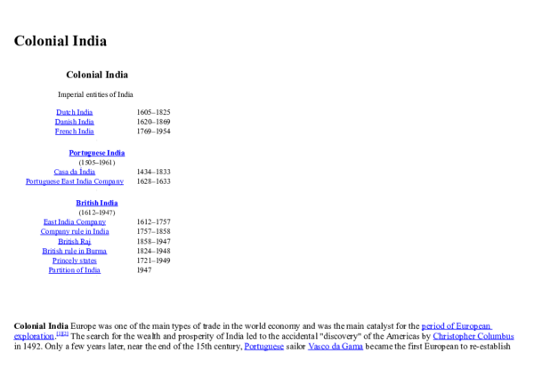 (DOC) Colonial India