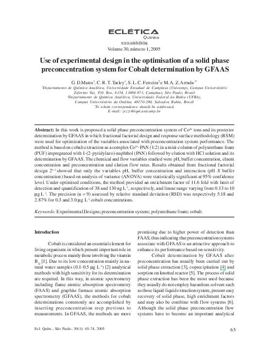 (PDF) Use of experimental design in the optimisation of stir bar ...