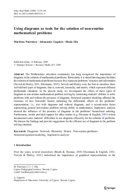 (PDF) Using diagrams as tools for the solution of non-routine ...