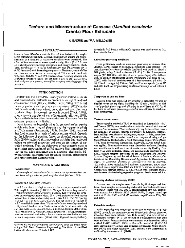 (PDF) Texture and Microstructure of Cassava (Manihot esculenta Crantz ...