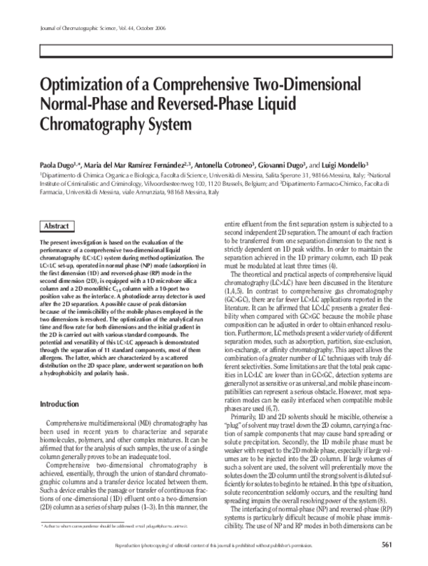 (PDF) Optimization of comprehensive two dimensional gas chromatography-flame ionization ...