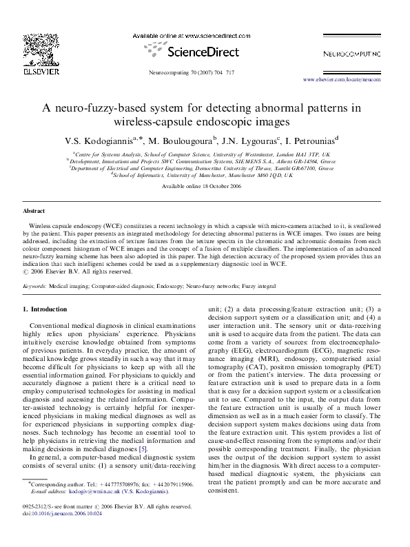 (PDF) A neuro-fuzzy-based system for detecting abnormal patterns in wireless-capsule endoscopic ...