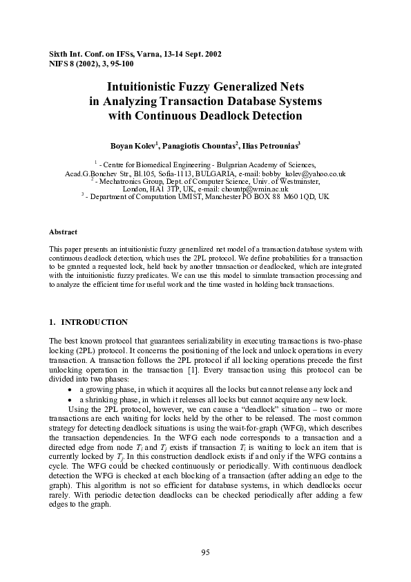 (PDF) Intuitionistic Fuzzy Generalized Nets in Analyzing Transaction Database Systems with ...