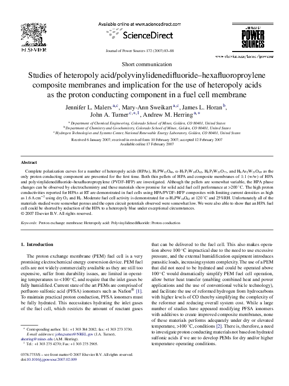 (PDF) Studies of heteropoly acid/polyvinylidenedifluoride ...