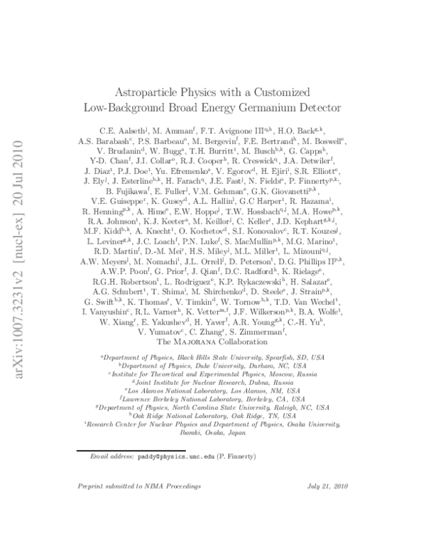 (PDF) Astroparticle physics with a customized low-background Broad ...