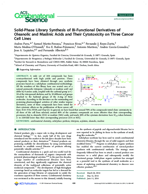 (PDF) Solid-Phase Library Synthesis of Bi-Functional Derivatives of ...