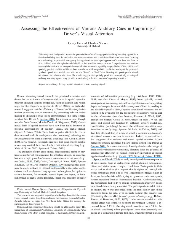 (PDF) Assessing the Effectiveness of Various Auditory Cues in Capturing ...
