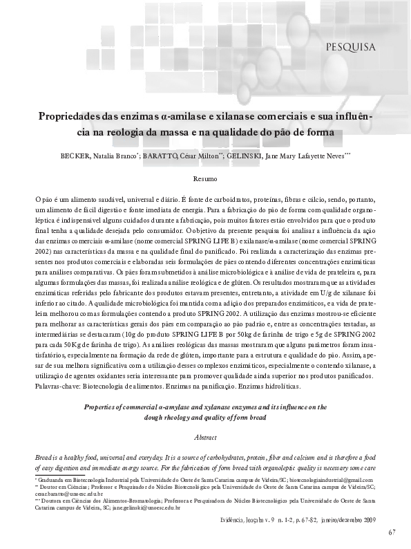 (PDF) Propriedades das enzimas α-amilase e xilanase comerciais e sua ...
