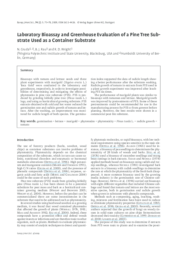 (PDF) Laboratory Bioassay and Greenhouse Evaluation of a Pine Tree ...