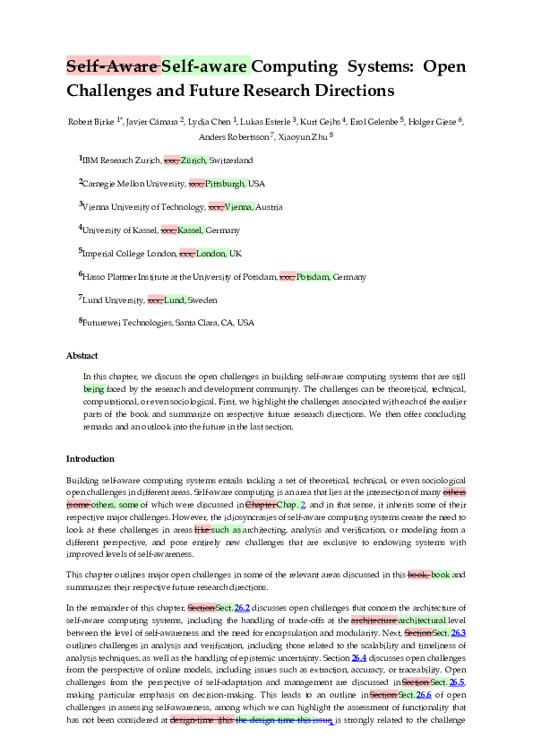 (PDF) Self-Aware Self-aware Computing Systems: Open Challenges and Future Research Directions