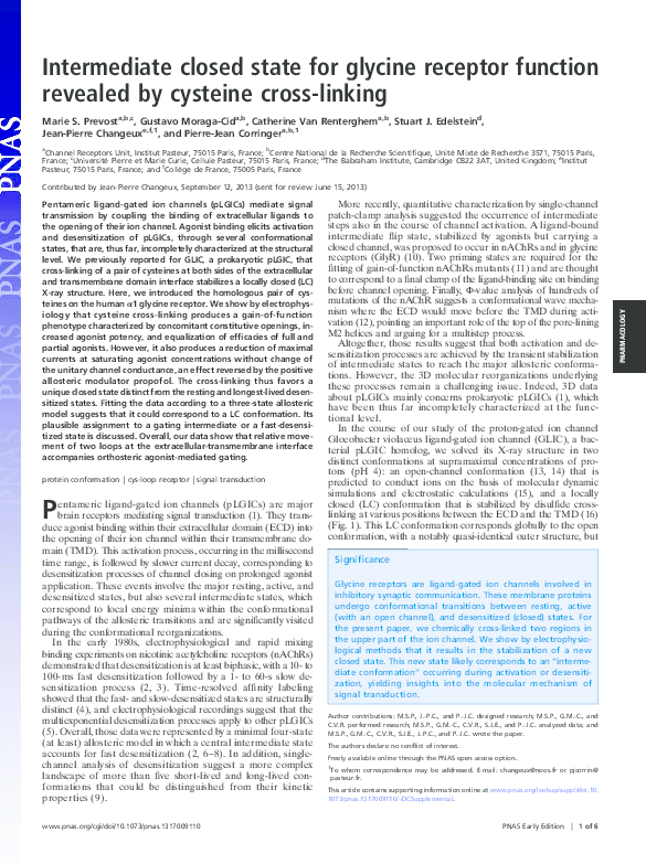 (PDF) Intermediate closed state for glycine receptor function revealed ...