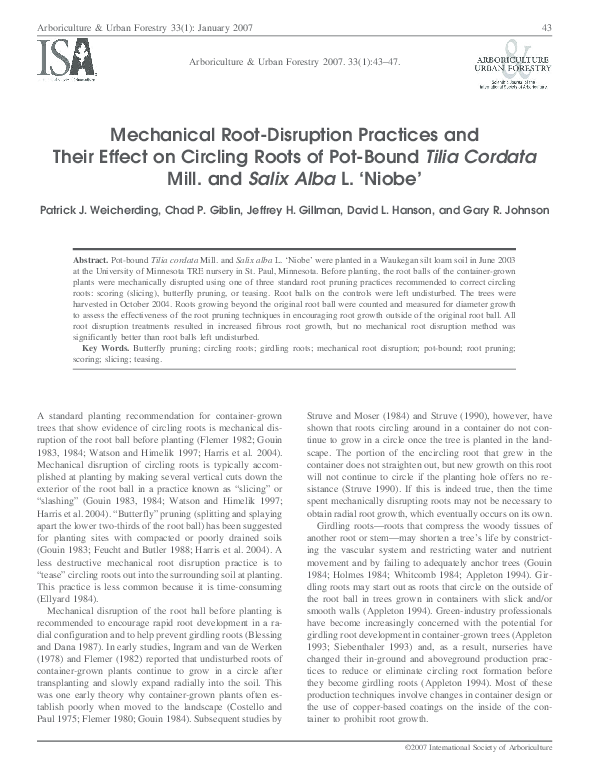 (PDF) Mechanical Root-Disruption Practices and Their Effect on Circling ...