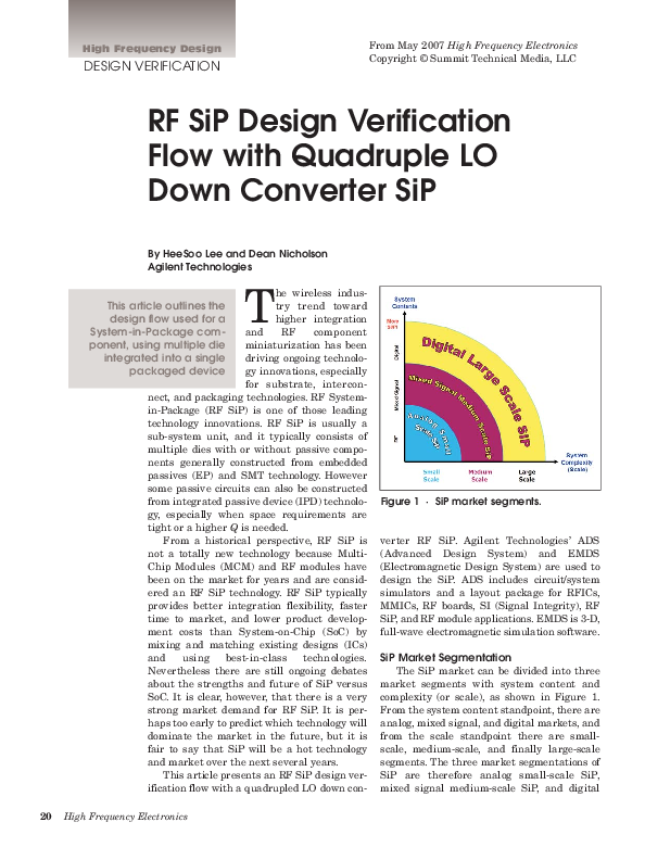 (PDF) RF SiP Design Verification Flow with Quadruple LO Down Converter ...