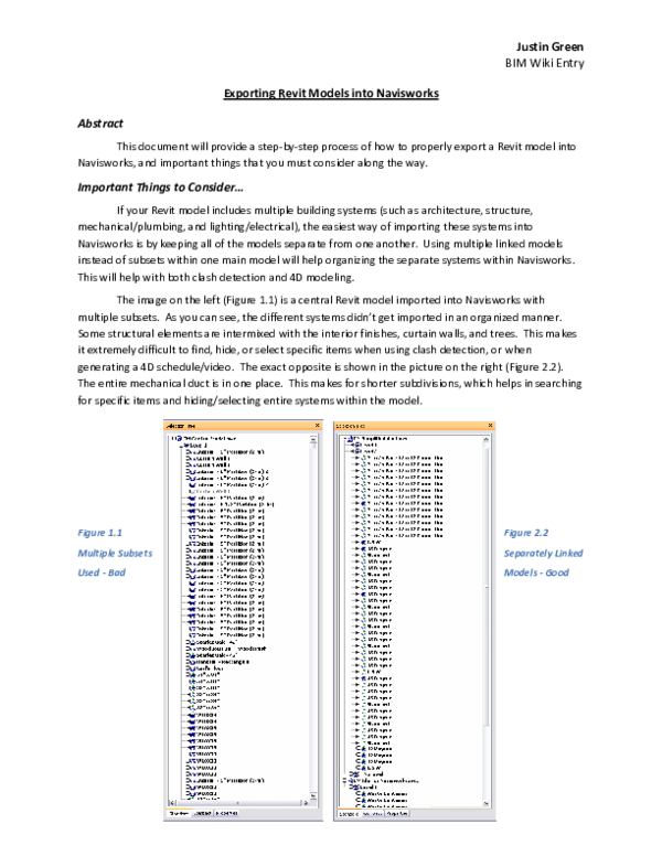 (PDF) Exporting Revit Models into Navisworks