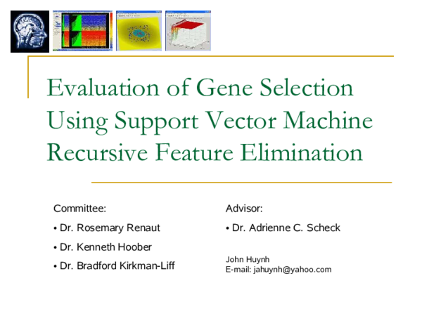 (PDF) Evaluation of Gene Selection Using Support Vector Machine Recursive Feature Elimination