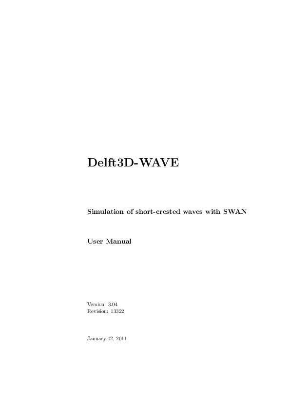 (PDF) Delft3D-WAVE Simulation of short-crested waves with SWAN User Manual