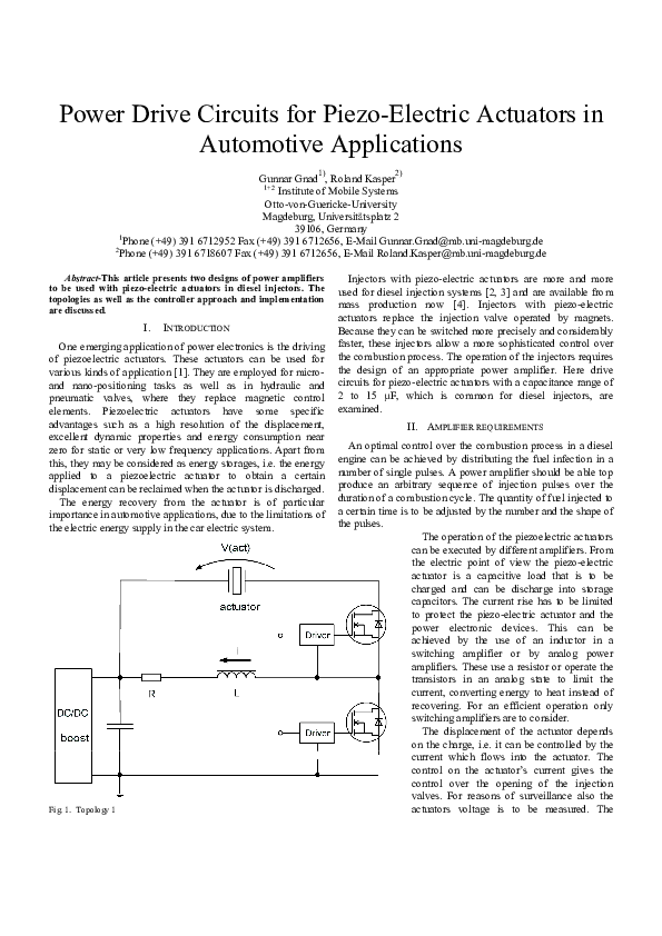 (PDF) Power Drive Circuits for Piezo-Electric Actuators in Automotive ...