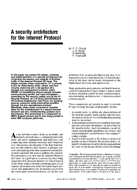 (PDF) Security Architecture for the Internet Protocol