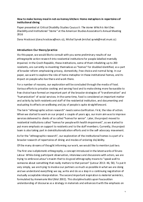 (PDF) How to make homey meal in not-so-homey kitchen: Home metaphors in ...