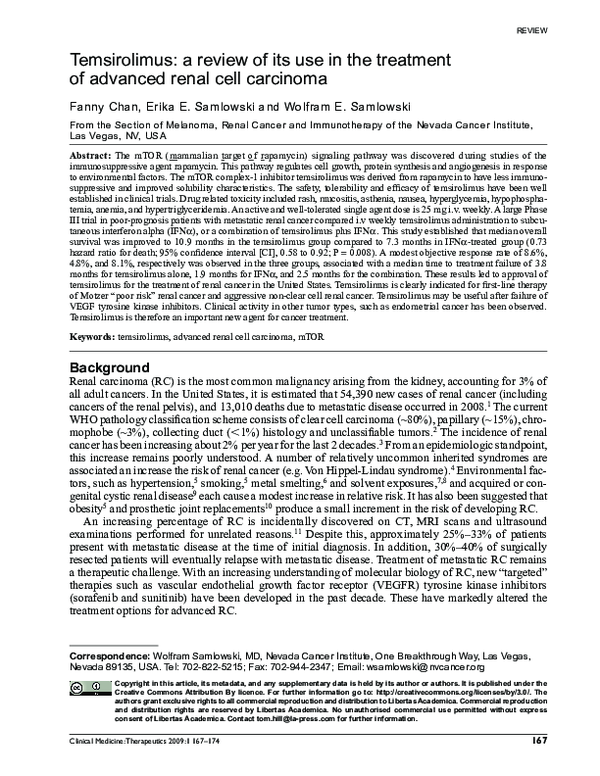 (PDF) Temsirolimus: a review of its use in the treatment of advanced ...
