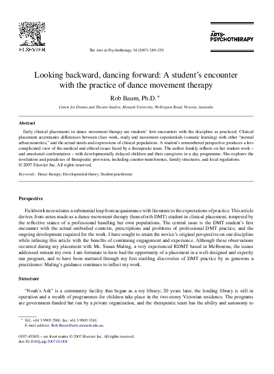 (PDF) Looking backward, dancing forward: A student's encounter with the practice of dance ...